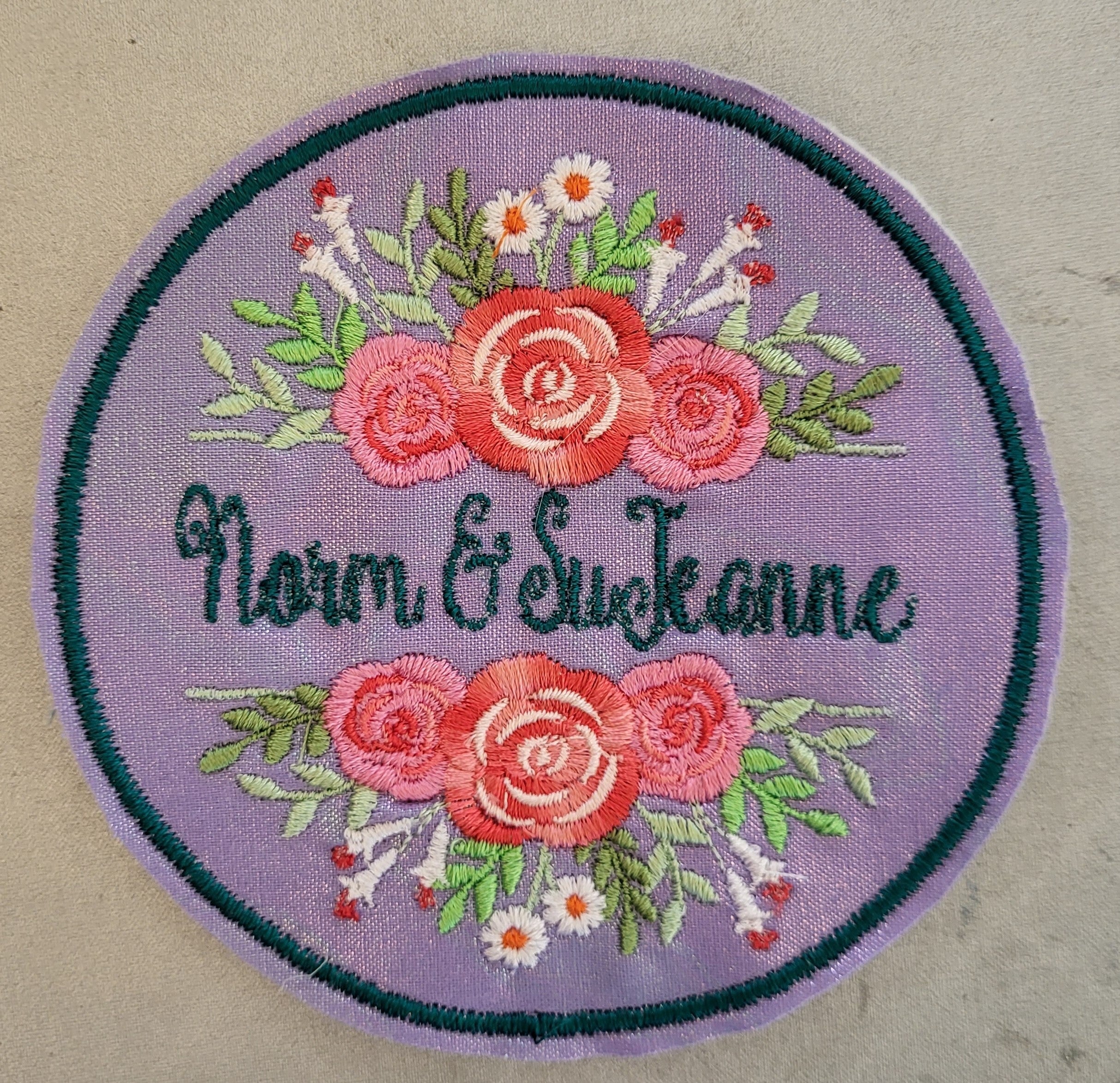 Rose Banner with Names Made to Order | Embroidery by SuJeanne